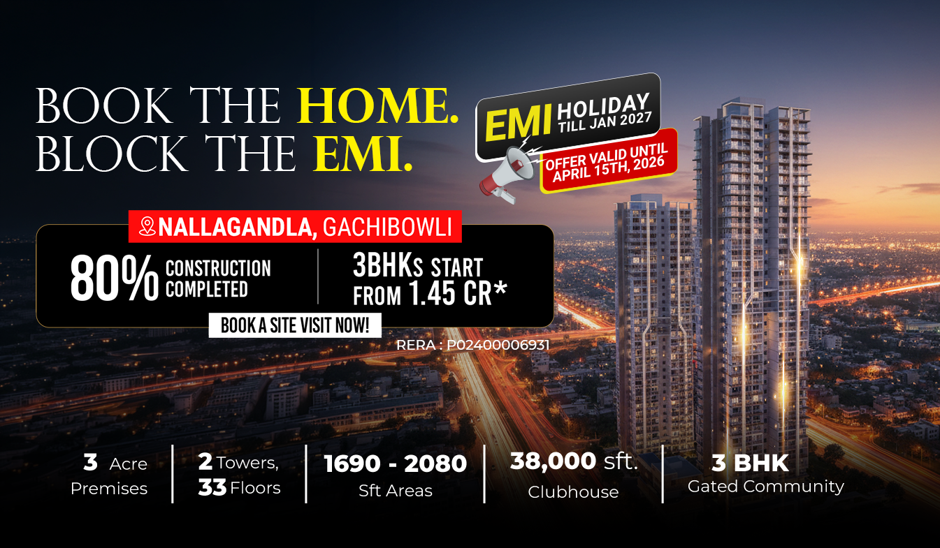 2 and 3 BHK Hybrid Homes in Nallagandla, Gachibowli - Vertex 33 West